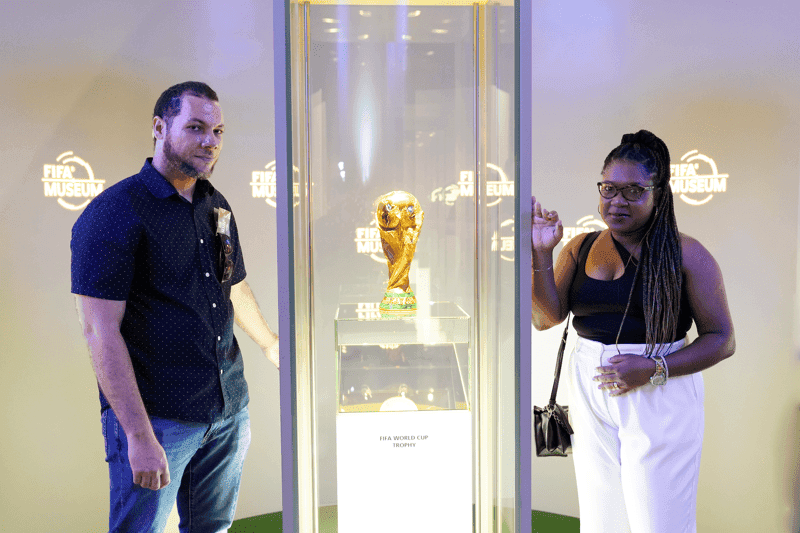 Saint Lucian couple collects ultimate Winners’ Dinner at the FIFA Museum